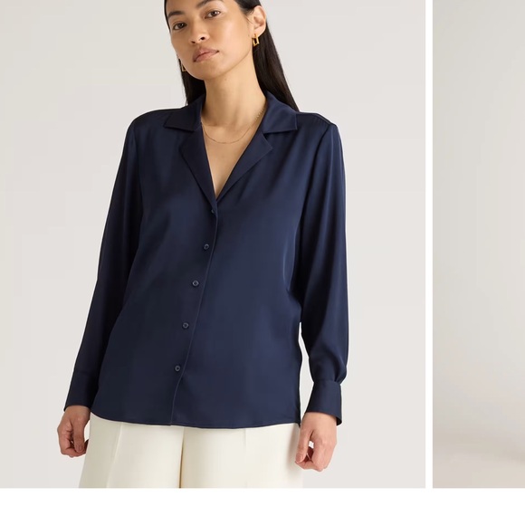 Quince | Tops | Quince Midnight Blue Buttondown Shirt | Poshmark